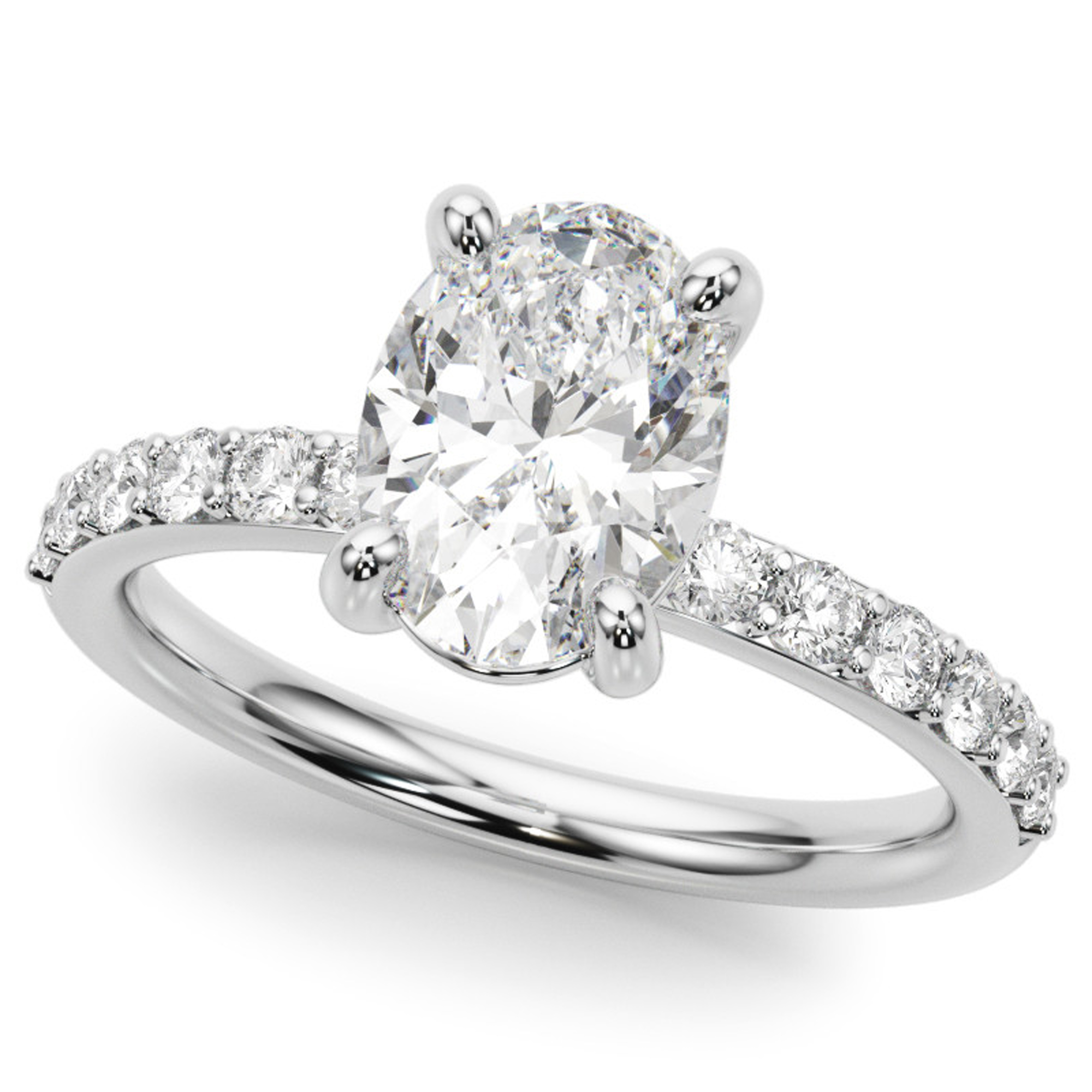 Classic Diamond Accented Oval Custom Made Engagement Ring – Rami Jewelry