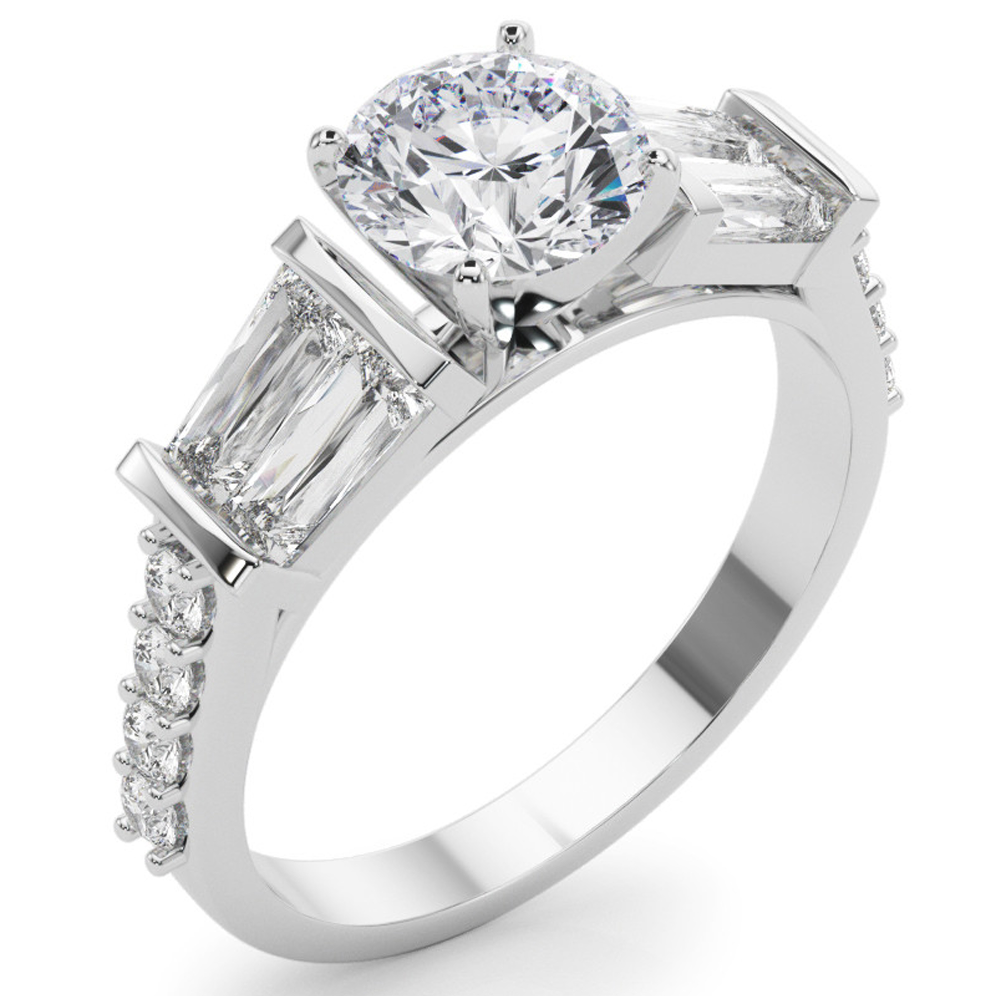 Modern Style Round Diamond Custom Made Engagement Ring – Rami Jewelry